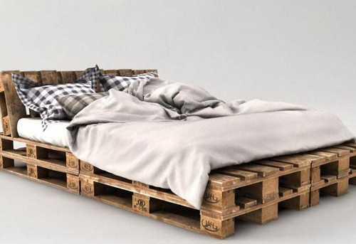 Кровать из поддонов на заказ