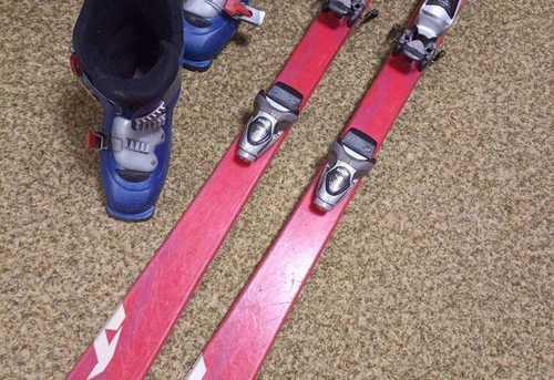 Горные лыжи детские 129 см, комплект