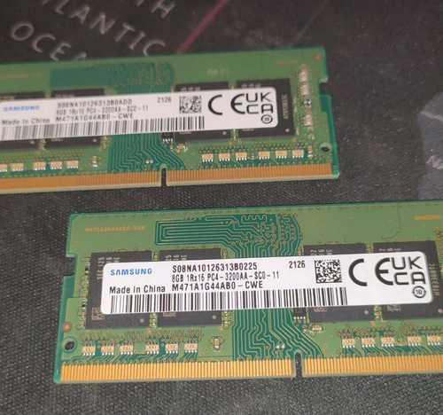 Модули памяти SO-dimm DDR4 16Gb 3200Mhz