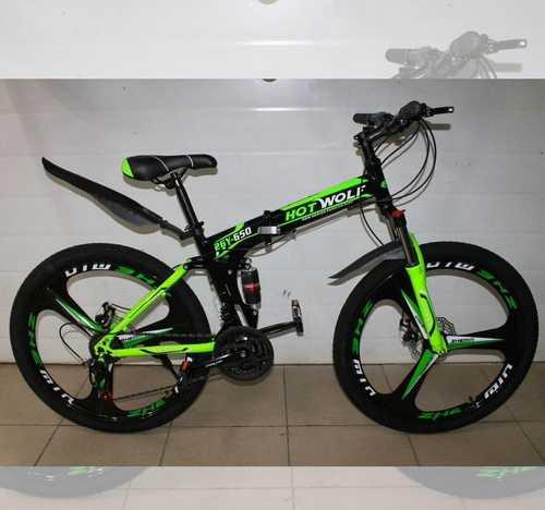Горный велосипед с литыми черно-зеленый