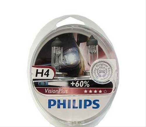 Автолампа philips H4 12V 60/55W P43t +60 Vision Pl