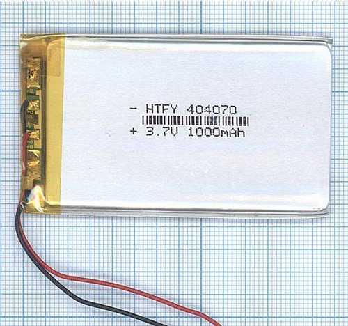 Аккумулятор Li-Pol (батарея) 4*40*70мм 2pin 3.7V/1000mAh