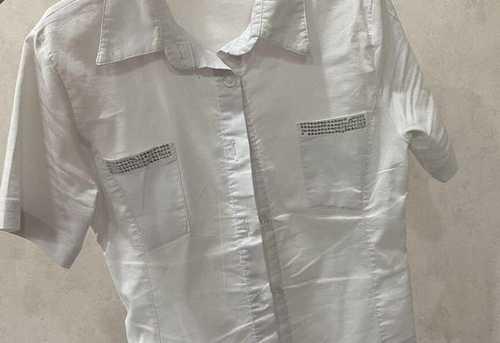 Рубашка белая с коротким рукавом детская