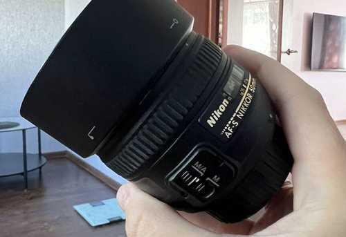 Объектив Nikon 50mm f/1.4G AF-S Nikkor, черный
