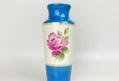 Антикварная ваза для цветов "Роза". Фаянс