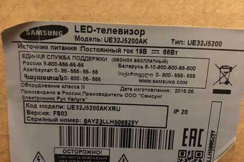 Тв на запчасти samsung ue32j5200ak