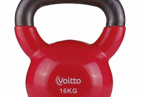 Гиря виниловая Voitto, 16 кг, красный