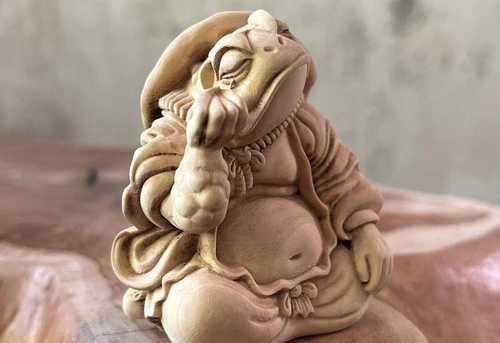 Коллекционная резная скульптура - лягушка Каппа