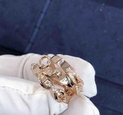 Hermes золотое кольцо585,бр.0,32 ct