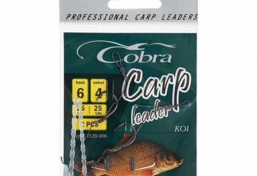 Крючки Cobra carp KOI, № 06, 2 шт., с поводком 25