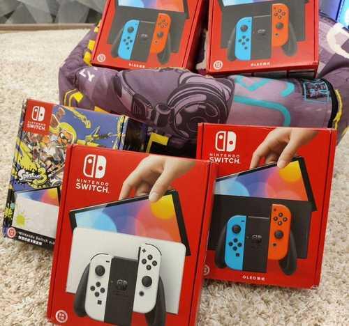 Nintendo switch oled новый прошитая 128 gb