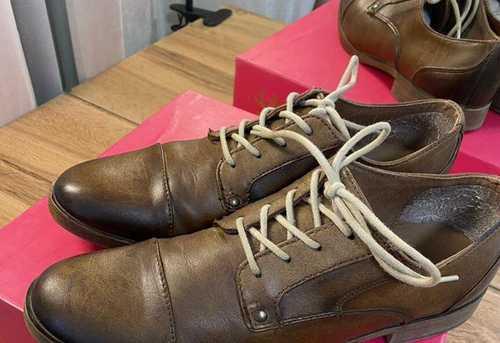Кожаные мужские коричневые туфли H&M 40