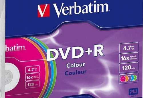 Диски DVD+R Verbatim slim color 5 шт