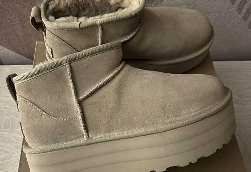 Женские UGG classic Ultra mini Platform бежевые