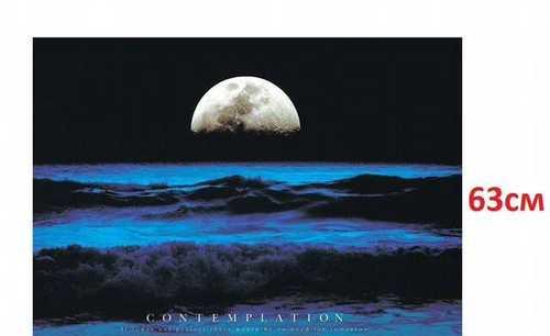 Картина Постер contemplation созерцание море луна