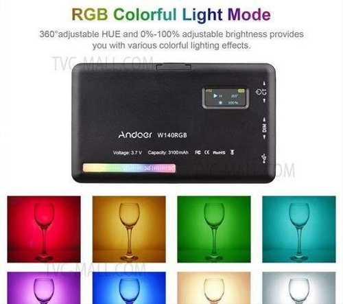 Постоянный накамерный RGB-свет Andoer W140