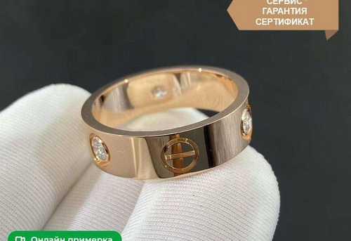 Золотое кольцо Cartier с 3 бриллиантами 0,22ct