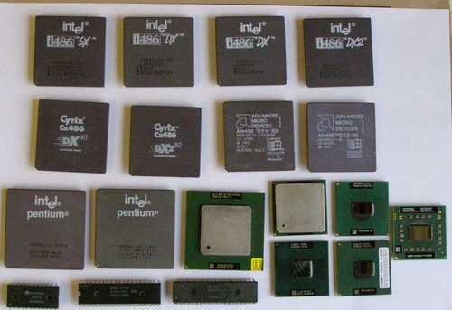 Процессоры 486 Pentium 1 золото керамика Intel AMD