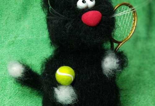Кот подарок новый год спорт спортсмен теннис