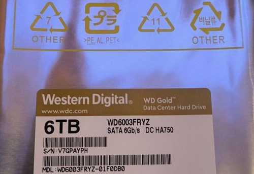 Новый HDD WD Gold 6 Tb WD6003fryz