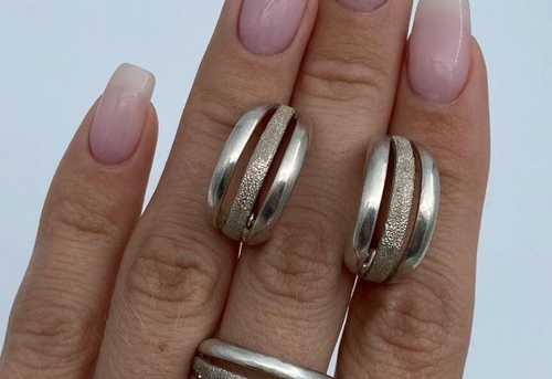 Серьги кольцо серебро 925 классика без камней