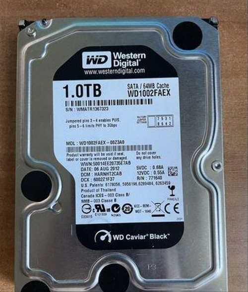 Жесткий диск HDD 3.5" WD Black 1TB