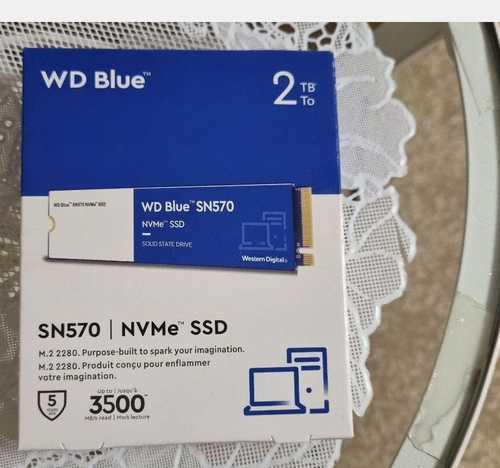 Новый SSD WDBlue SN570 2 тб PCIe3.0 * 4 M.2 2280