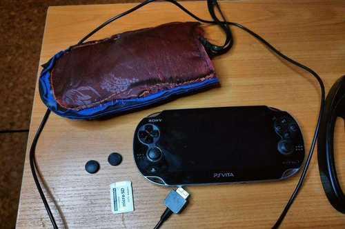 Ps vita fat + чехол + sd2vita+ накладки на стики