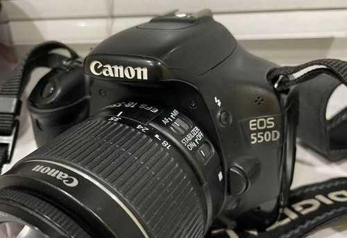 Фотоаппарат canon 550d с объективом 18-55