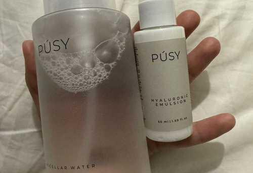 Мицелярная вода pusy и гиалуроновая эмульсия pusy