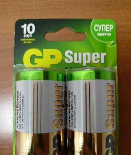 Батарейки GP Super Alkaline 13A LR20 D