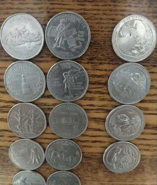 Монеты квотеры США 25 центов