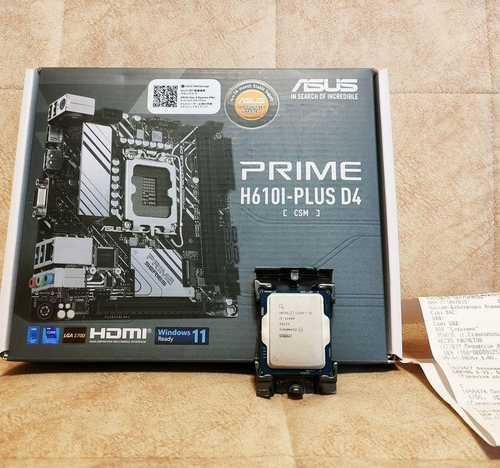 Mini ITX комплект Core i5-12400 + Asus H610I-Plus