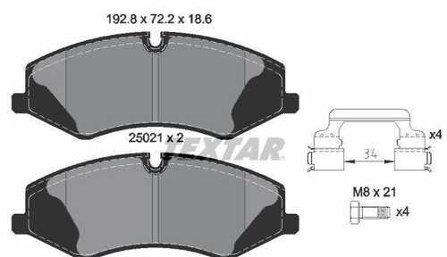 Колодки тормозные передние с пластинами Land Rover
