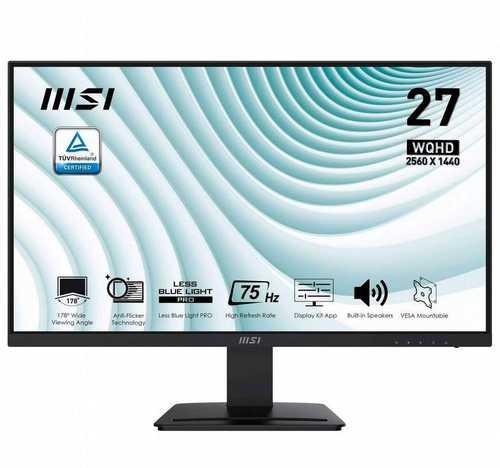 27" Монитор MSI PRO MP273QV черный 75Hz 2560x1440