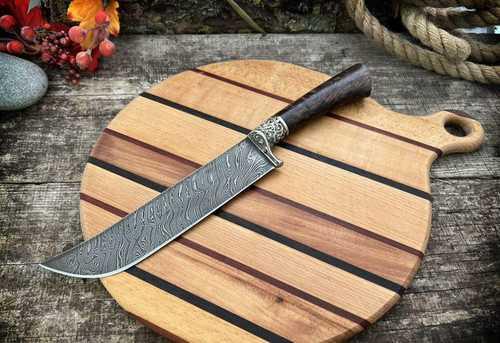 Узбекский большой нож из дамасской стали