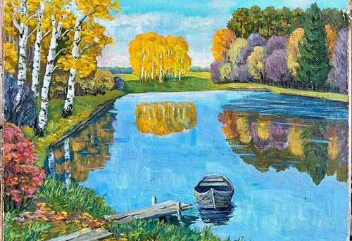 Картина ‘’У озера’’, 1983 г.,Чернова Н.А
