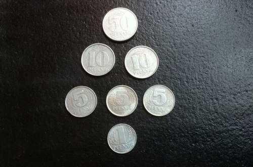 Монеты гдр пфенинги 50, 10.5, 1