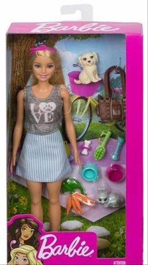 Новый набор Кукла Barbie Питомцы блондинка, 29 см