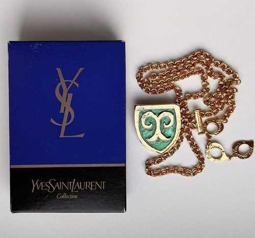 Ysl брошь кулон на цепочке винтаж