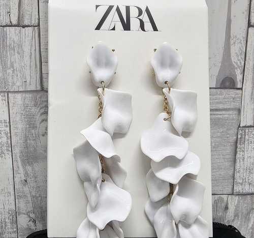 Белые серьги Zara оригинал новые