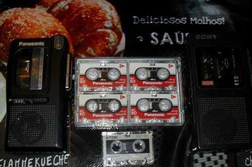Диктофоны sony + panasonic microcassette