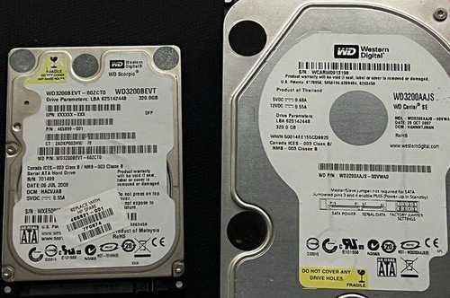 Жесткие диски 320GB 2.5 и 3.5 SATA HDD