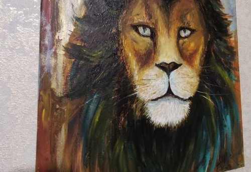Картина льва холст