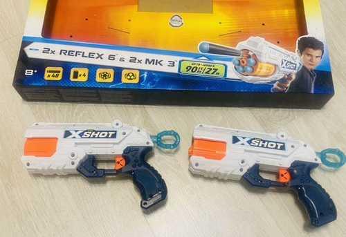 Бластер пистолет Nerf 2шт, меч джедая в подарок