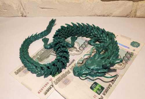 Зеленый денежный дракон 45см - антистресс