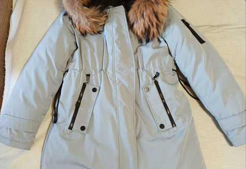 Пальто женское зимнее с капюшоном 46 48