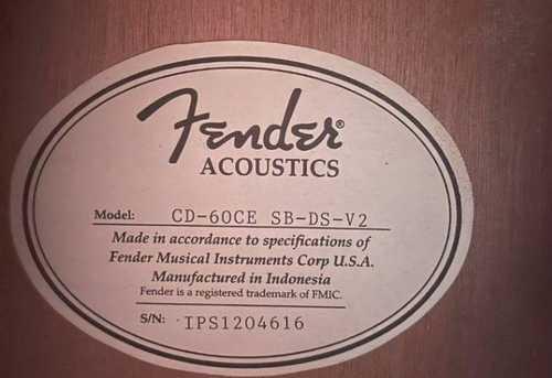 Акустическая гитара fender cd60 se