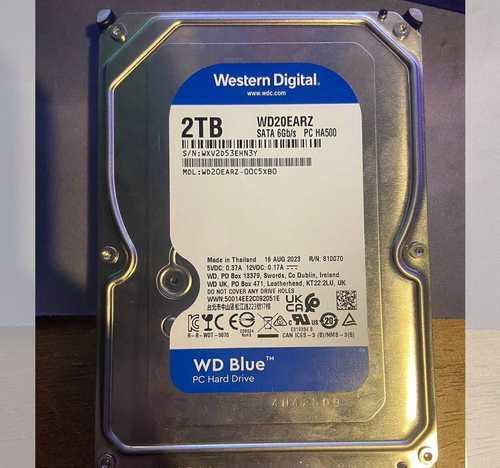 Жесткий диск 2 тб HDD Western Digital blue SATA 6g