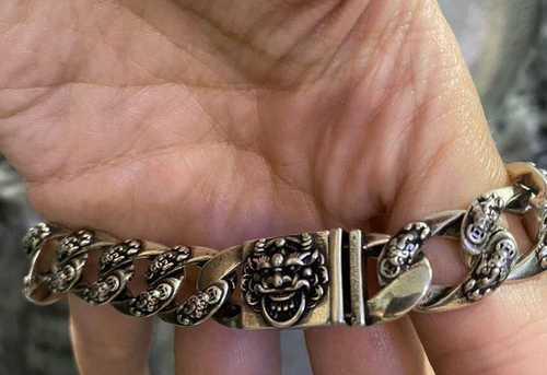 Мужской браслет тайское серебро защитный